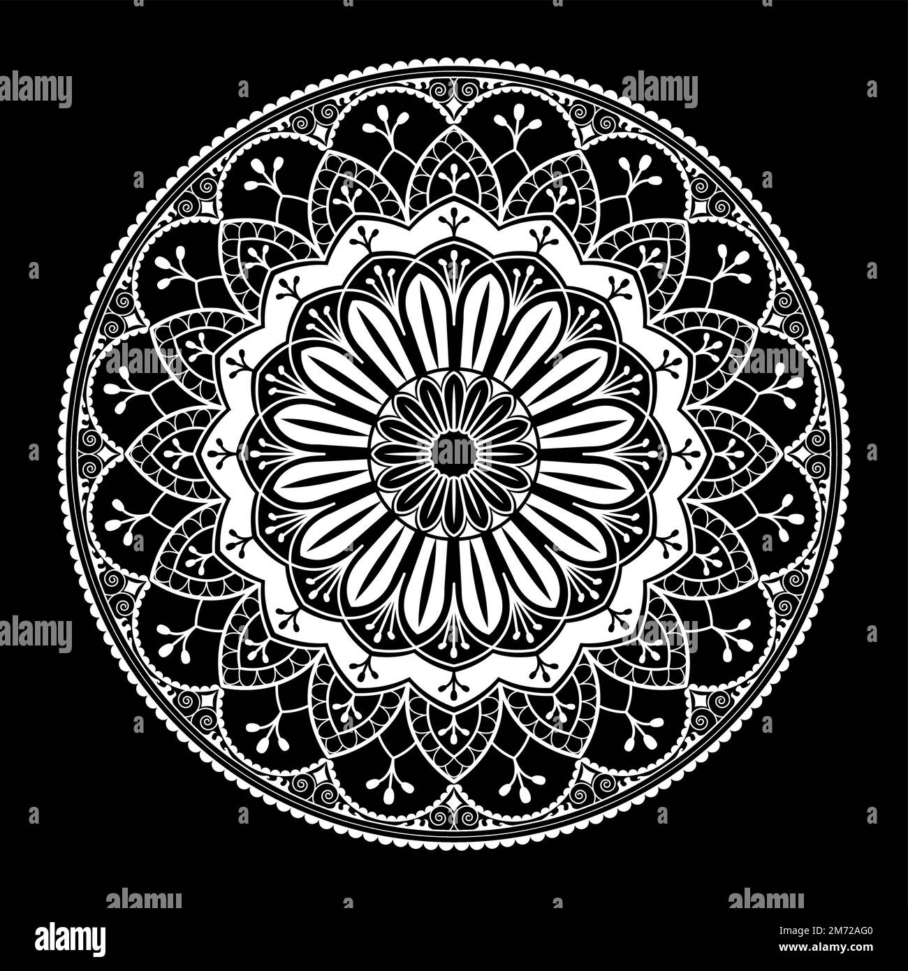 White mandala pattern on white background Stock Vector Image & Art - Alamy