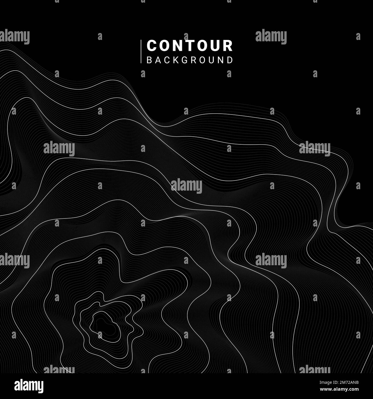 Black and white abstract map contour lines background Stock Vector ...