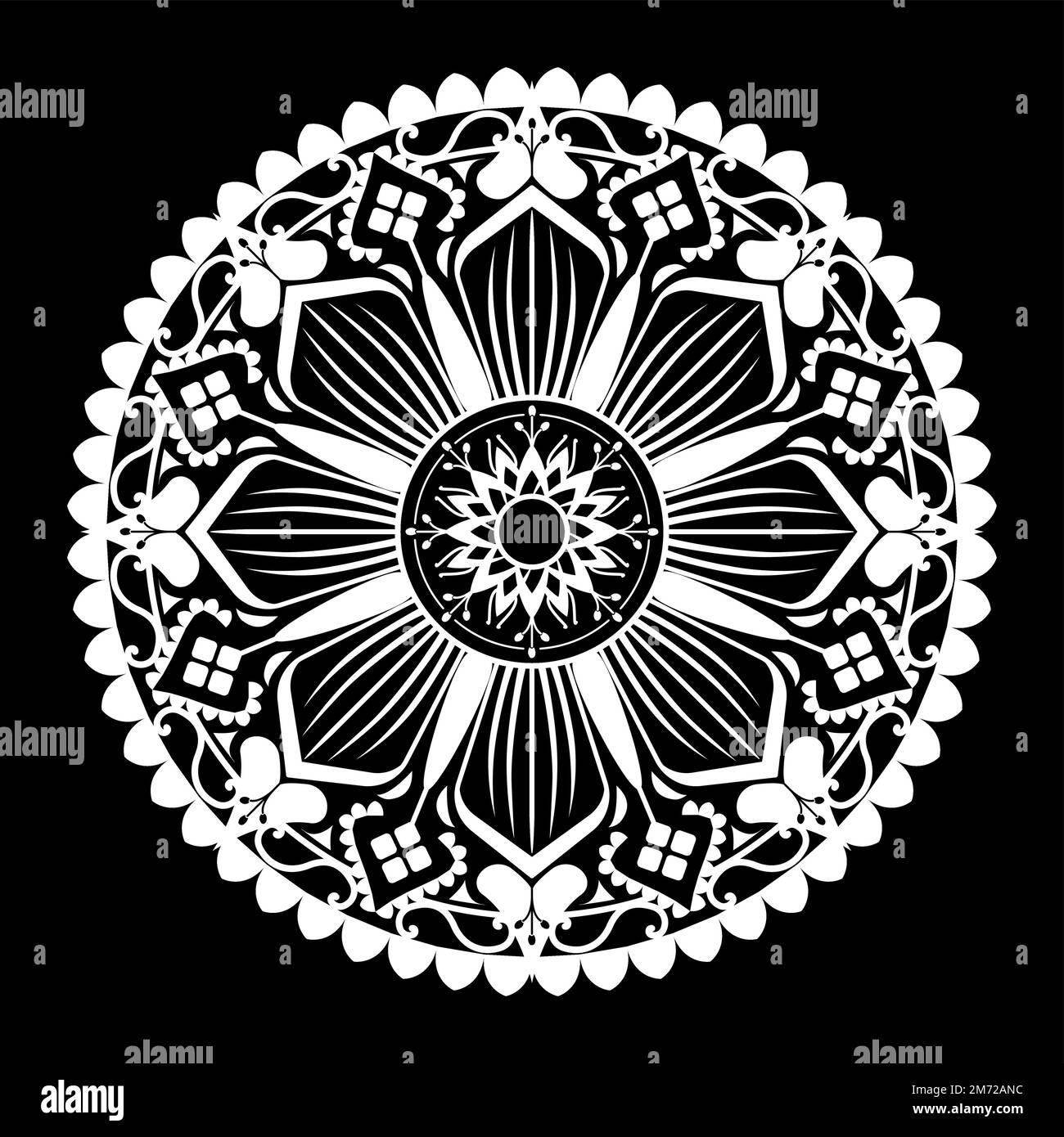 White mandala pattern on white background Stock Vector Image & Art - Alamy