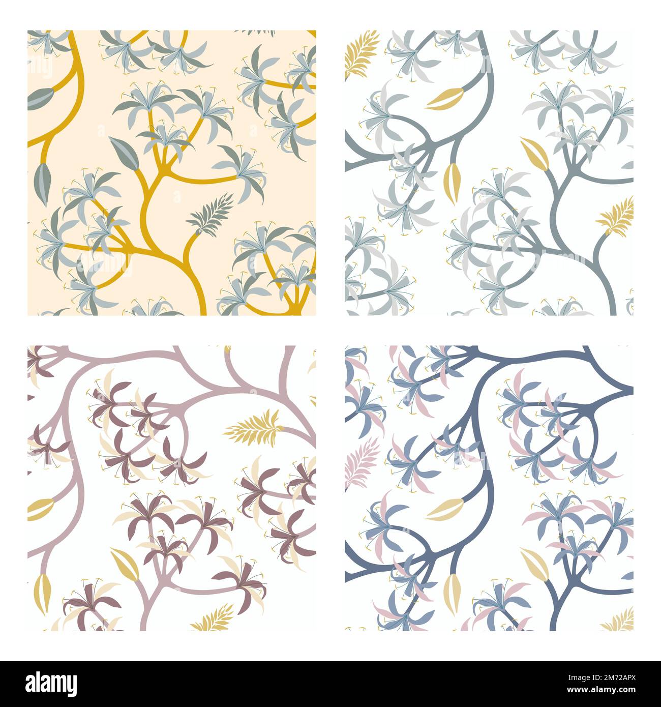 Collection seamless floral backgrounds Cut Out Stock Images & Pictures ...