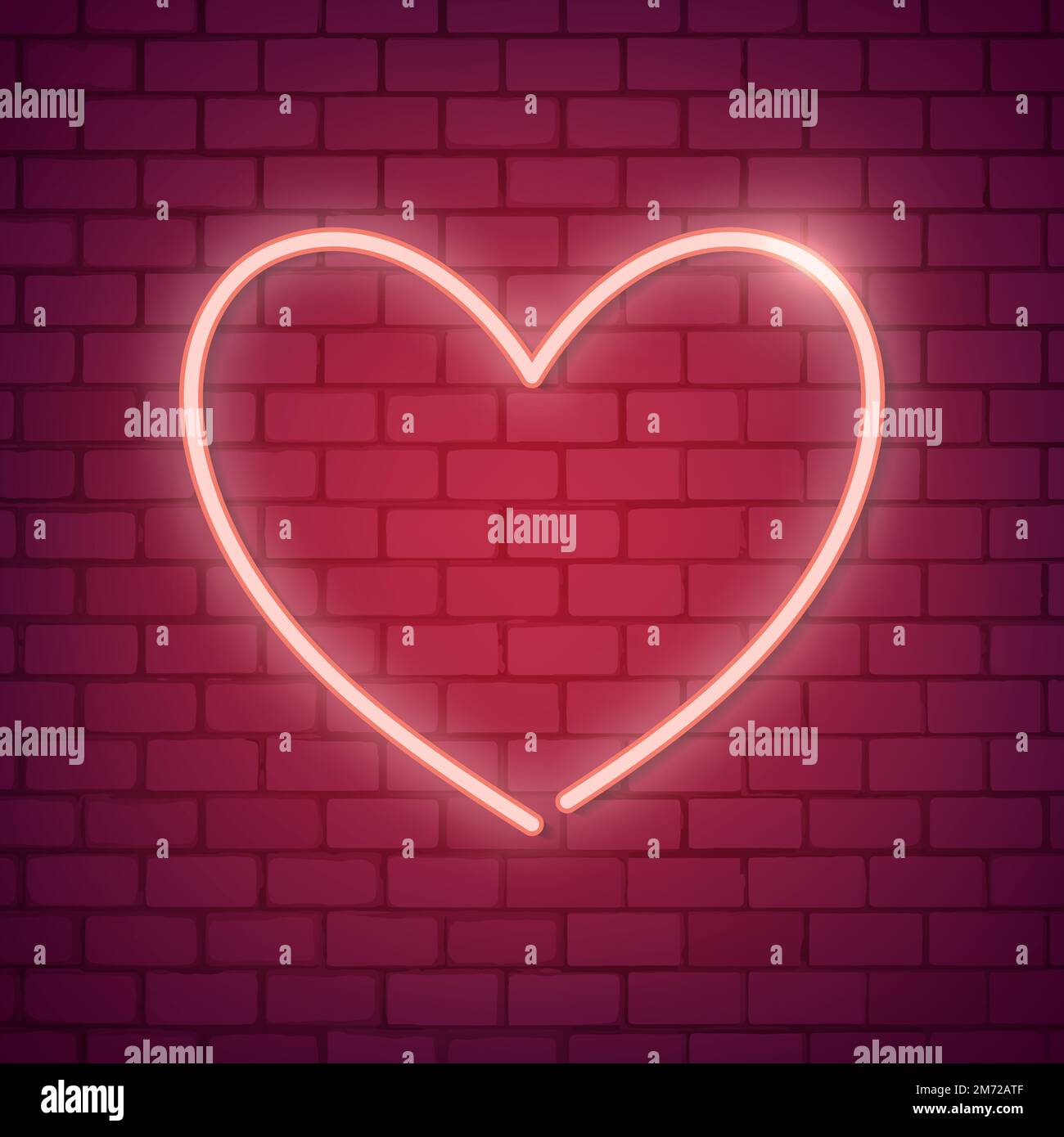 Neon light heart icon on red background Stock Vector Image & Art - Alamy
