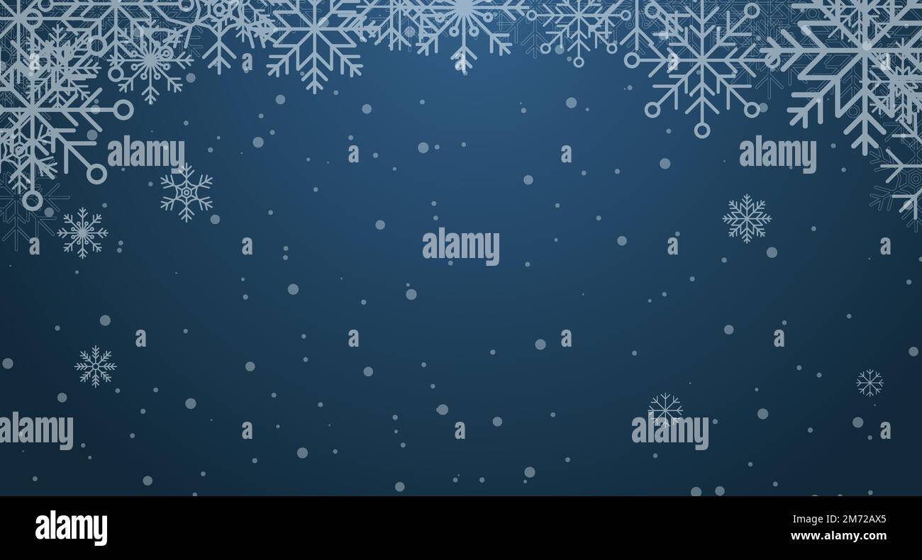 Winter background. Abstract snowflake border. Snowfall backdrop. Winter ...