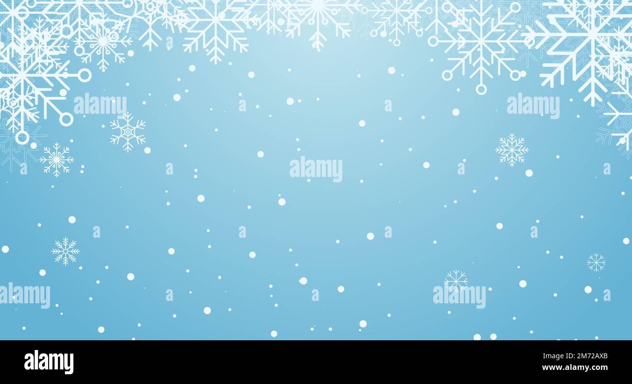 Winter background. Abstract snowflake border. Snowfall backdrop. Winter ...