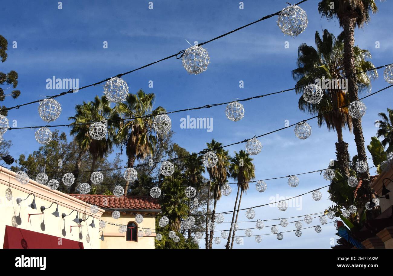Los Angeles, California, USA 26th December 2022 Lights and Palm Trees ...