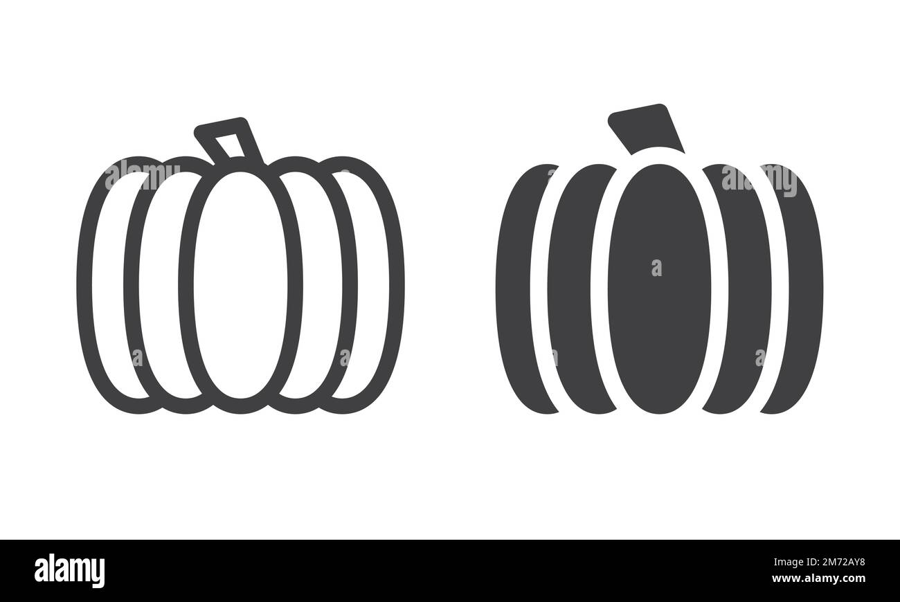 Pumpkin line and glyph icon. Vegetable and food. Diet sign vector ...