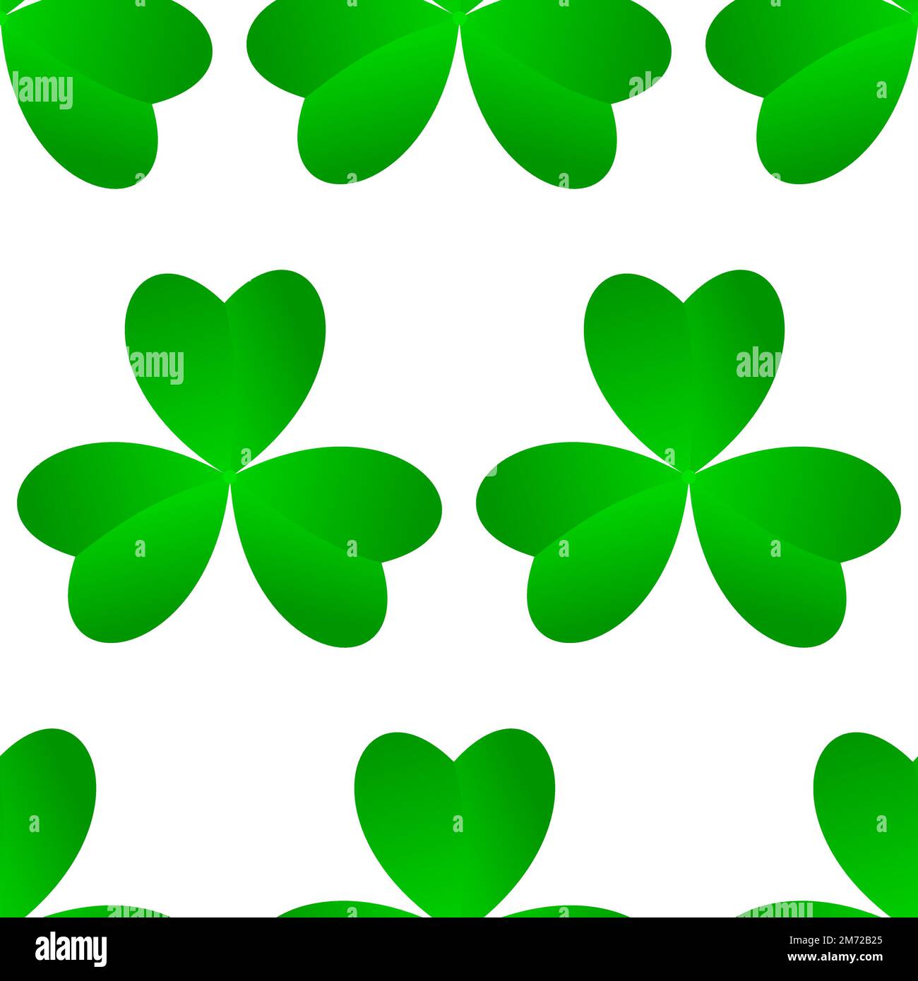 Green clover leaves seamless pattern. Minimal vector background. Clover sign symbol pattern ...