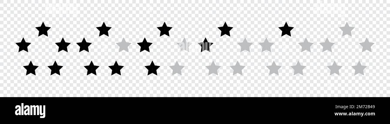 Star icon. Star in circle. 5 stars rating. Set of five stars. Star set ...