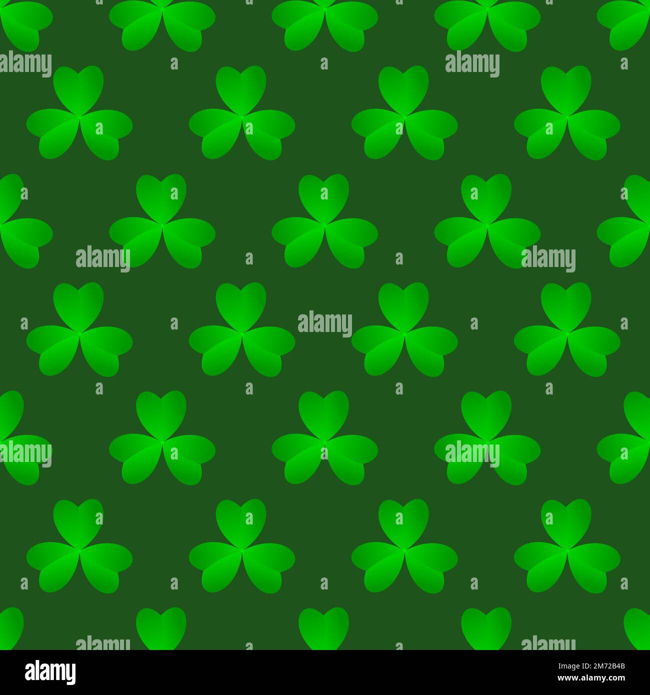 Green clover leaves seamless pattern. Minimal vector background. Clover sign symbol pattern ...