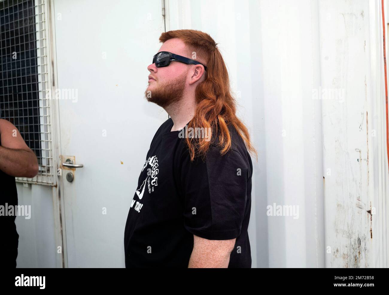 Constants in the Summernats' Dirty Mullet competition are seen during ...