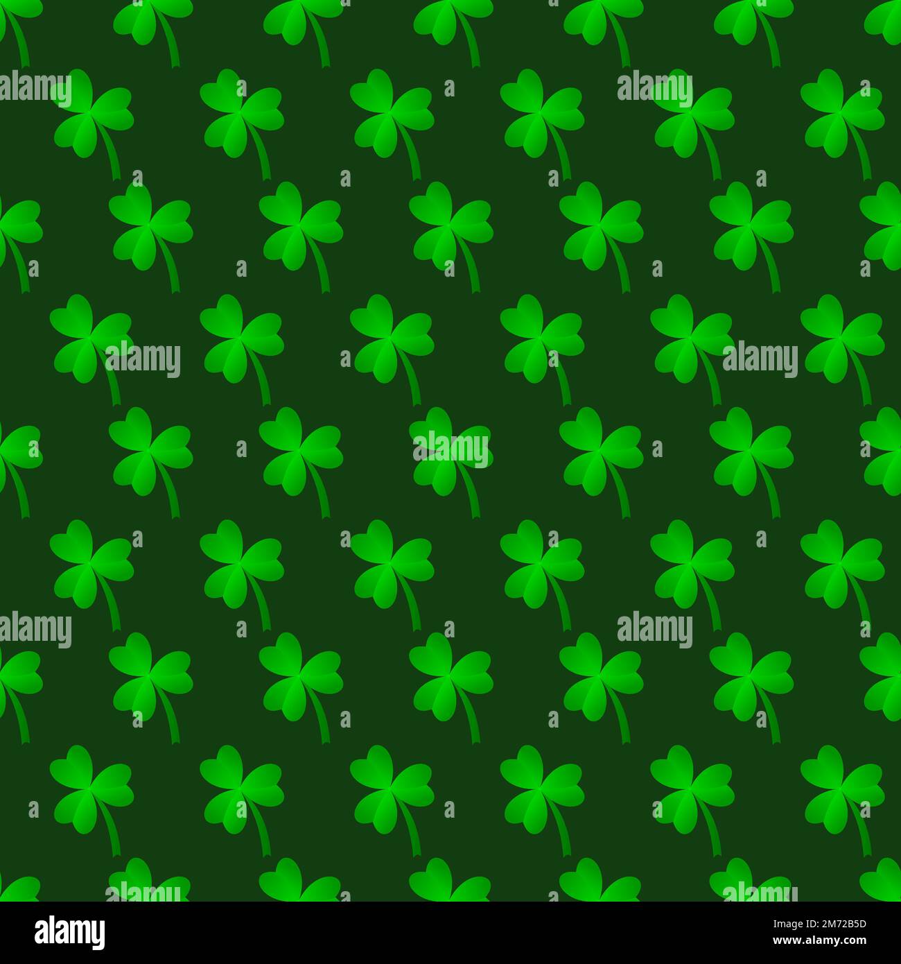 Green clover leaves seamless pattern. Minimal vector background. Clover sign symbol pattern ...