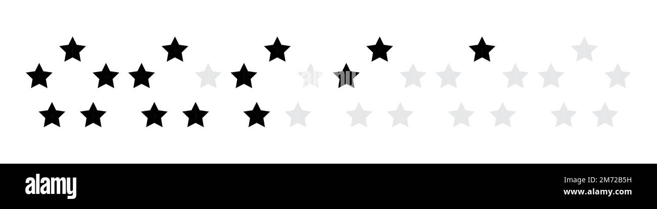 Star icon. Star in circle. 5 stars rating. Set of five stars. Star set ...