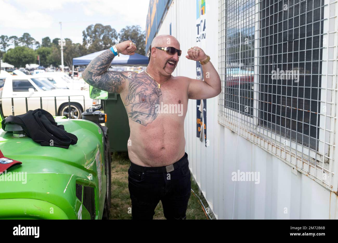 Constants in the Summernats' Dirty Mullet competition are seen during ...