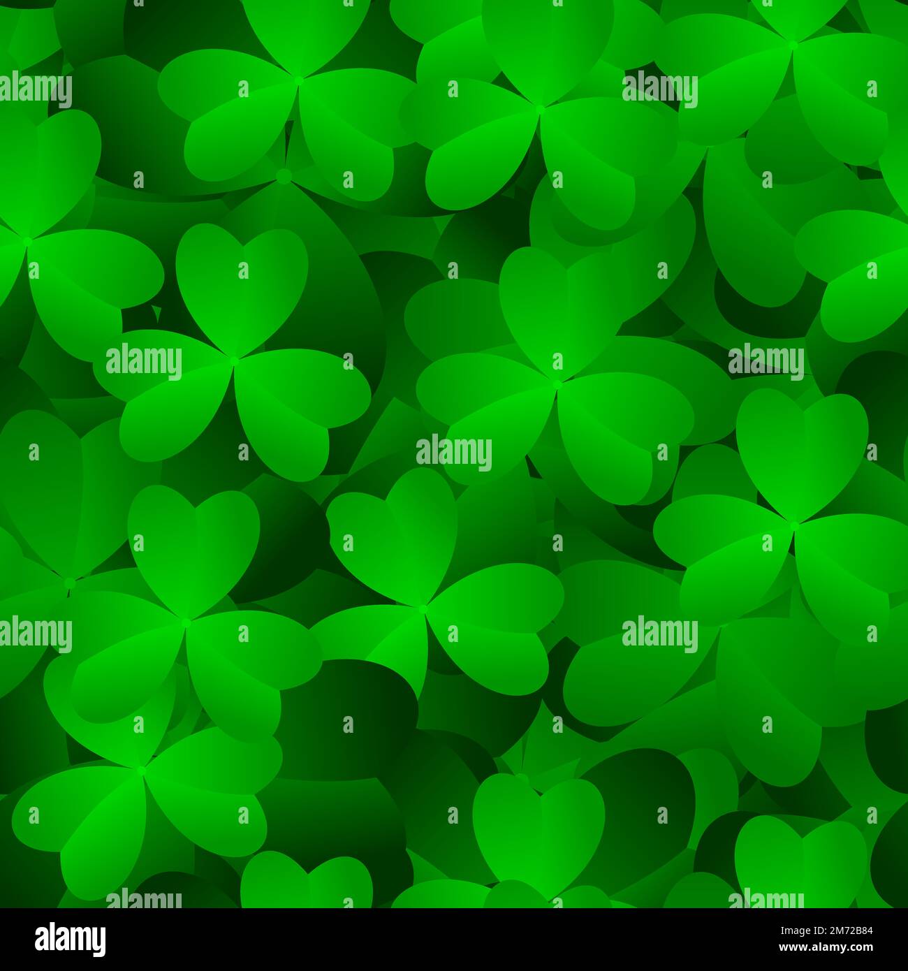 Green Clover Leaves Seamless Pattern Minimal Vector Background Clover