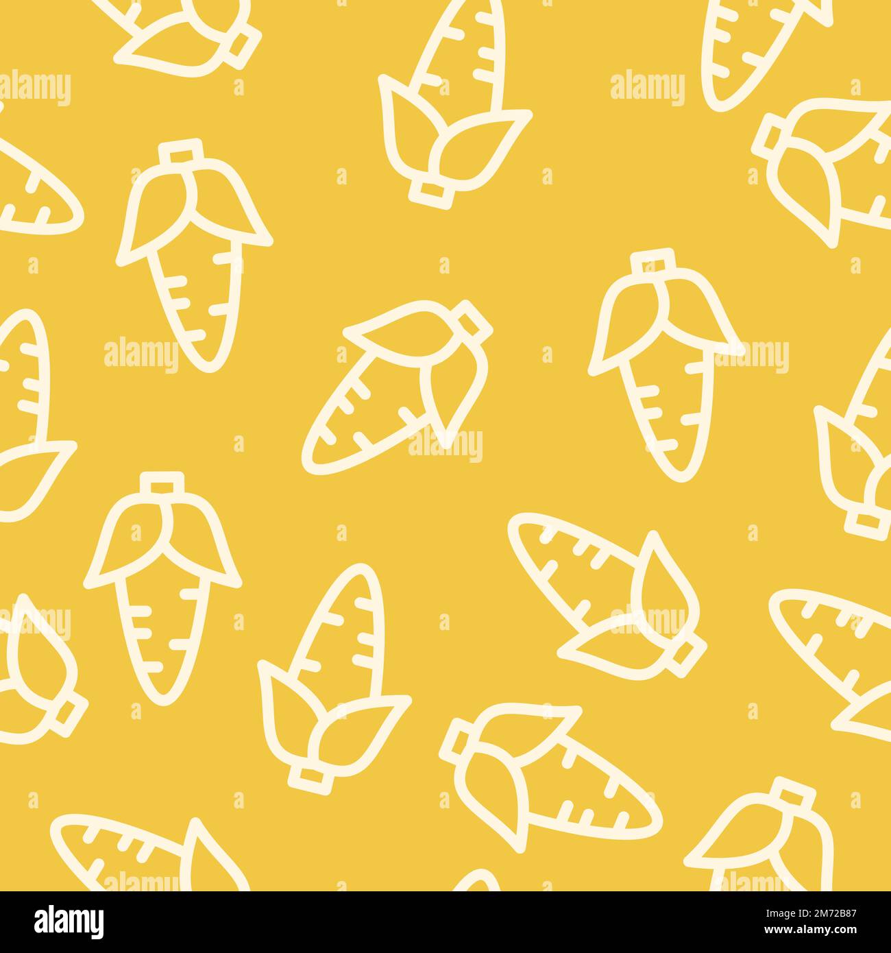 Seamless Pattern With Corns Vegetable Summer Pattern Colorful Bright Vegetable Seamless
