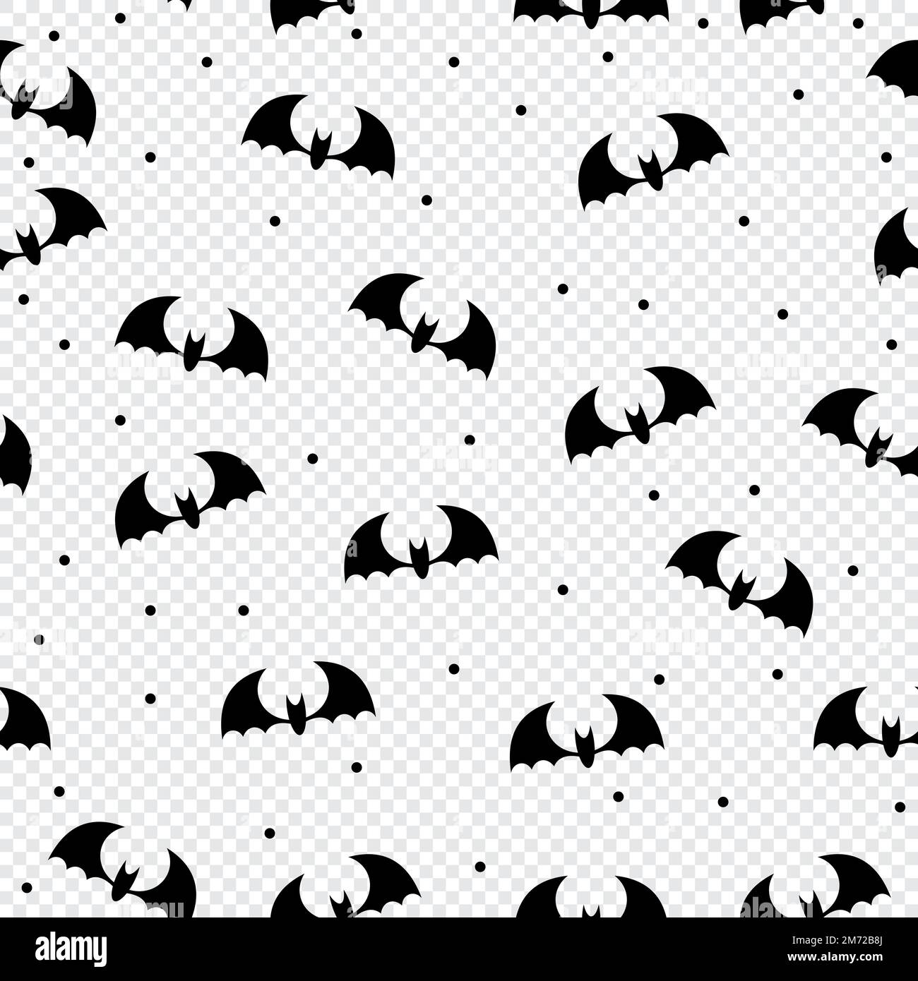 Vector seamless pattern with black bats. Bats silhouette seamless ...