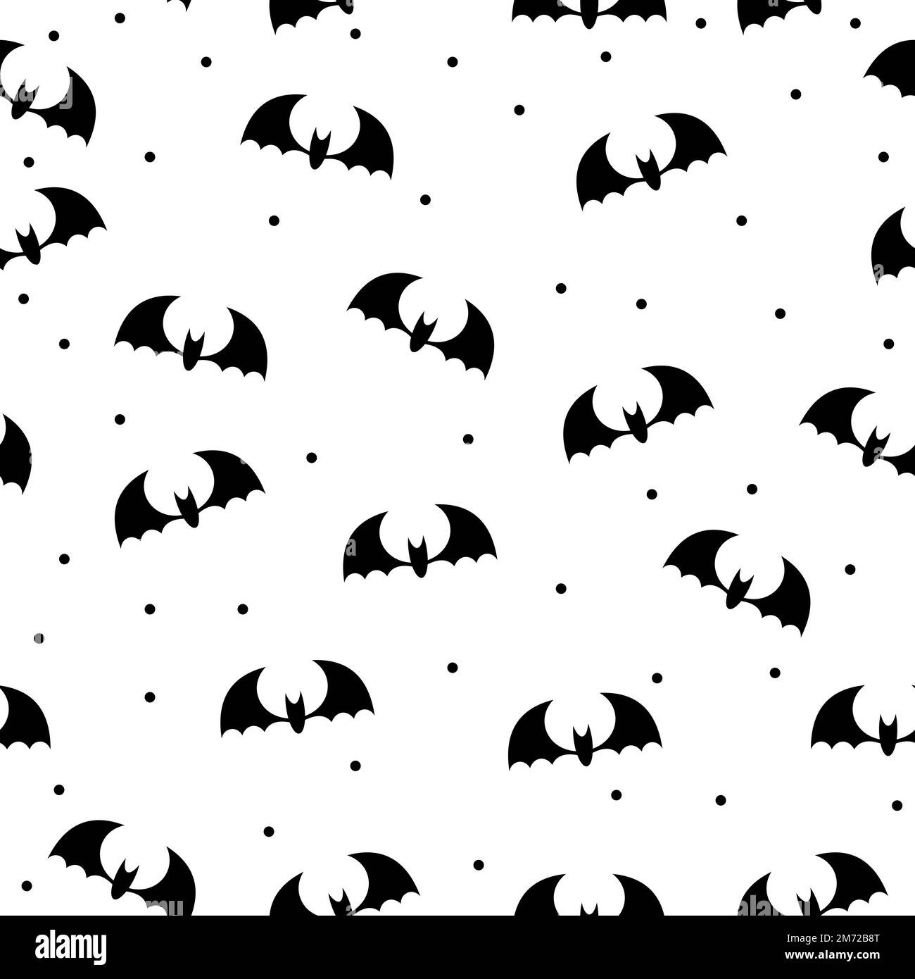 Vector seamless pattern with black bats. Bats silhouette seamless ...