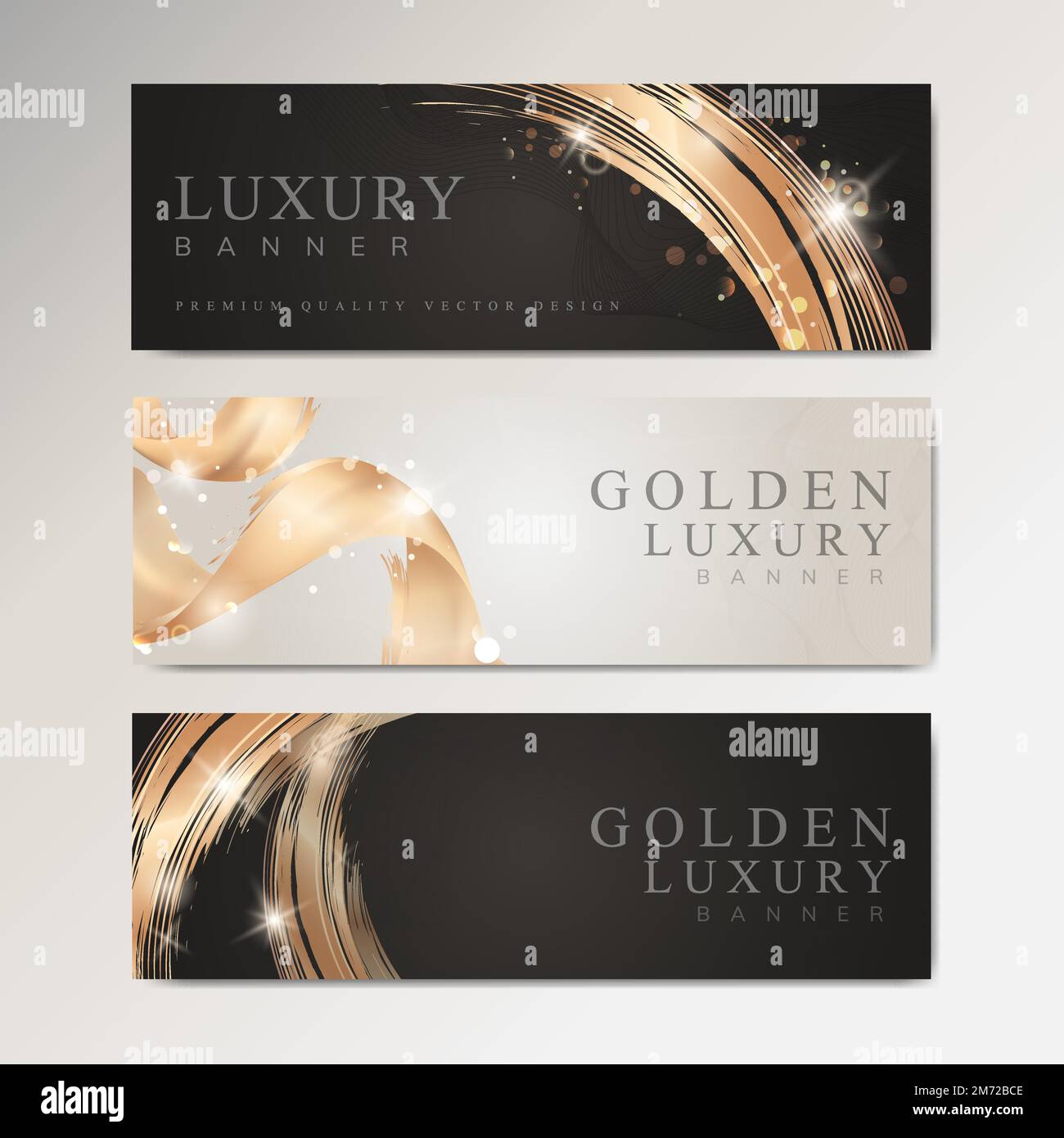 Golden wave abstract banner vector Stock Vector Image & Art - Alamy