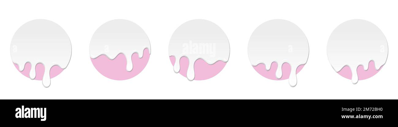Set of milk drops. Dripping milk. Realistic melted milk. Milk drops ...