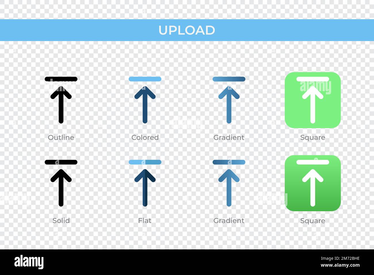 Upload icon in different style. Upload vector icons designed in outline ...