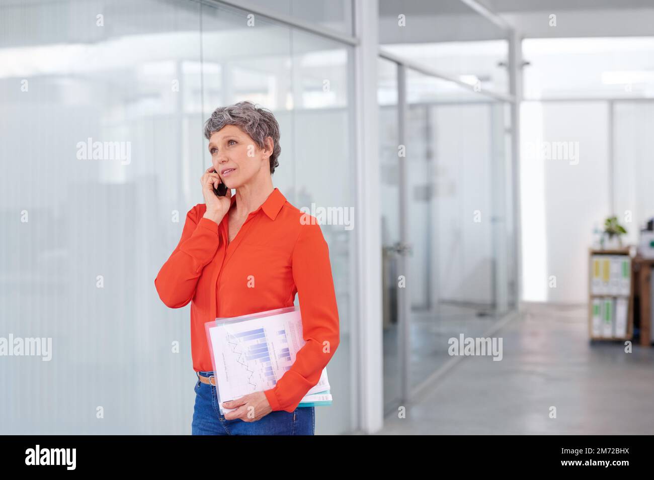 Making a few important business calls. a mature businesswoman on her ...