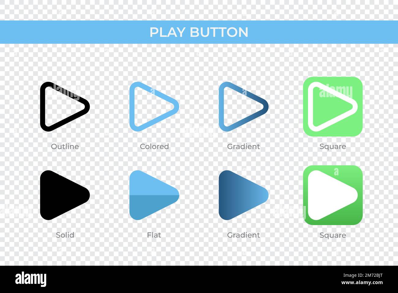 Play Button icon in different style. Play Button vector icons designed ...