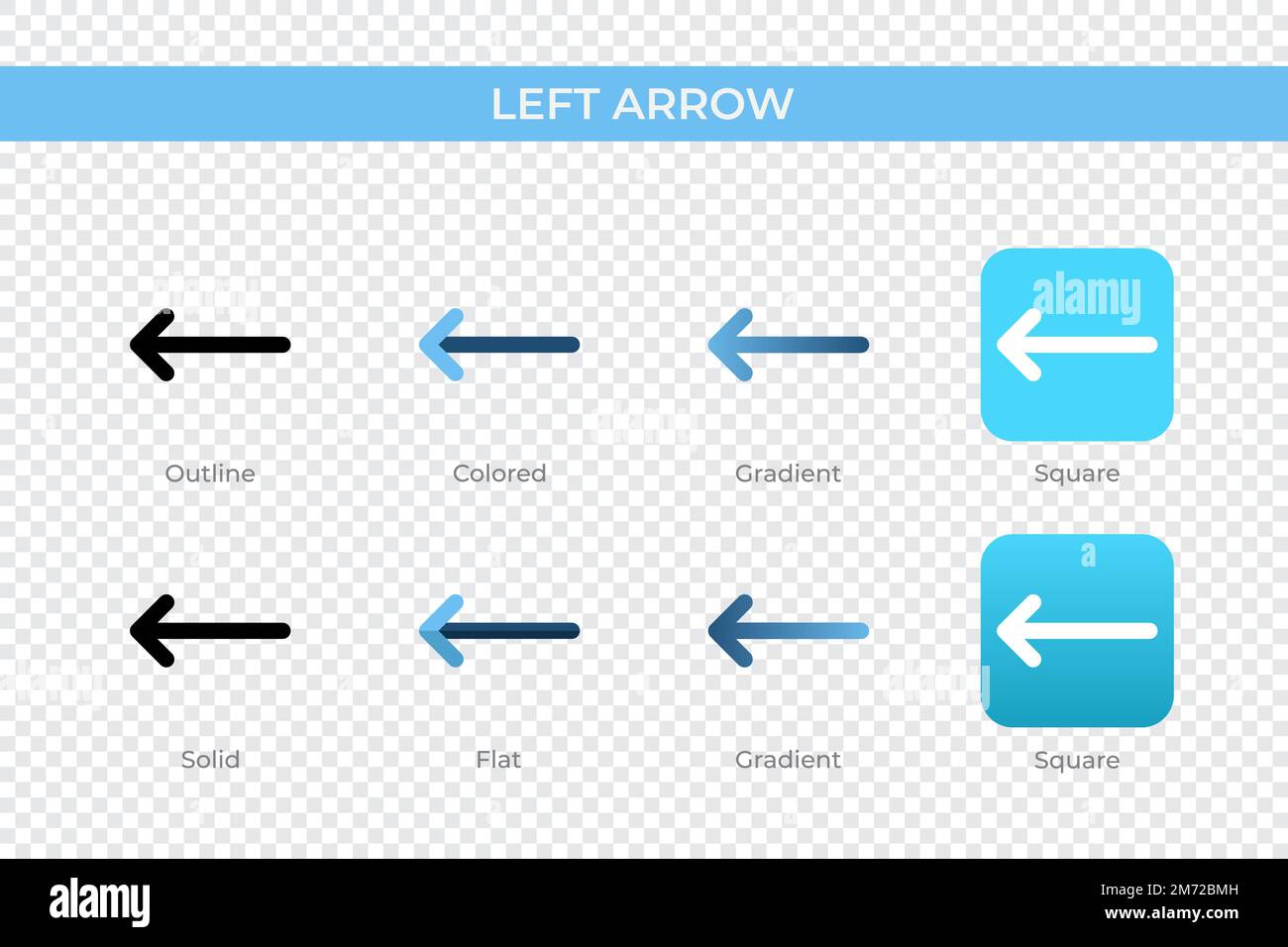 left arrow icon in different style. left arrow vector icons designed in ...