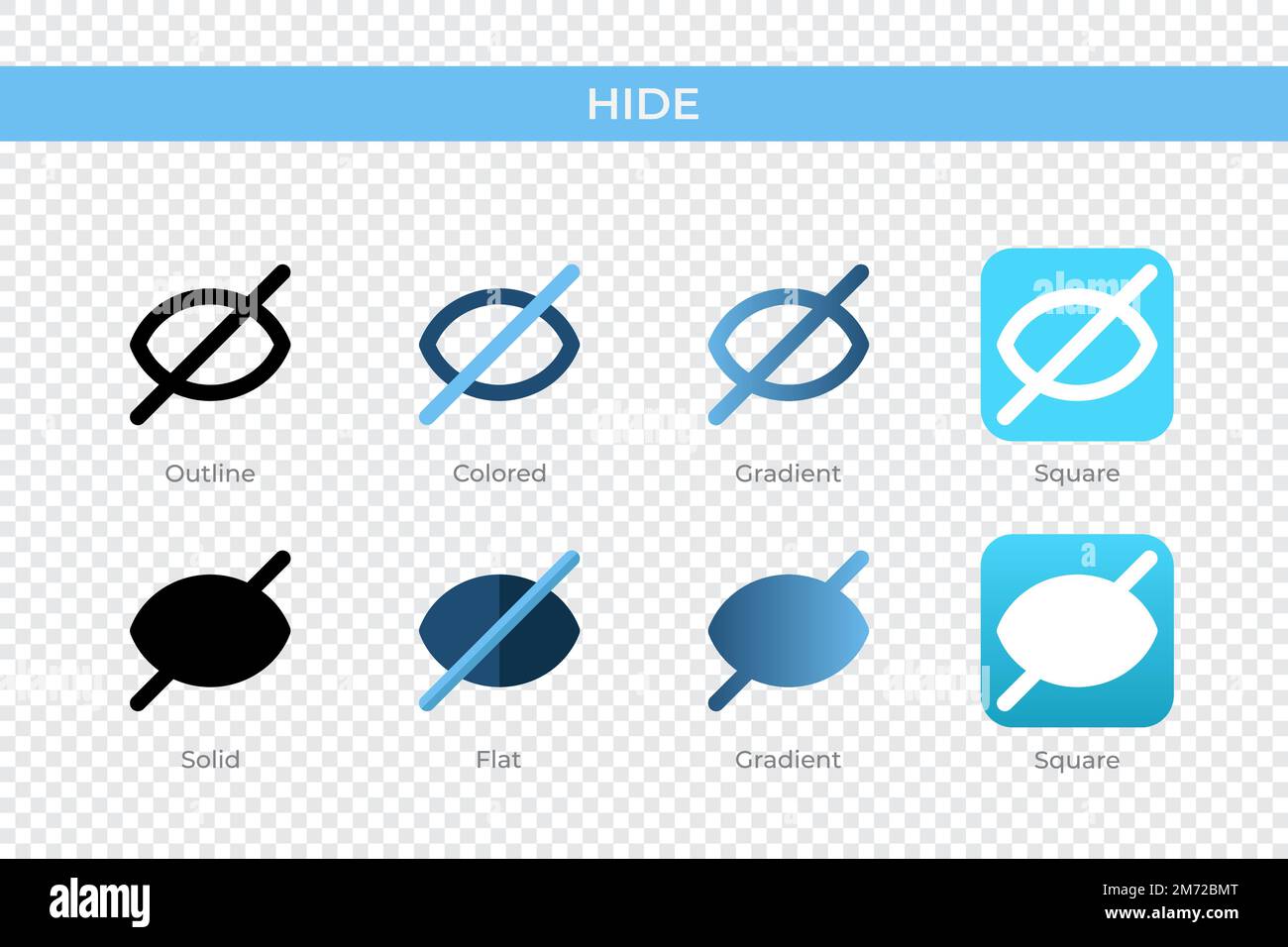 Hide Icon In Different Style Hide Vector Icons Designed In Outline Solid Colored Gradient 2607