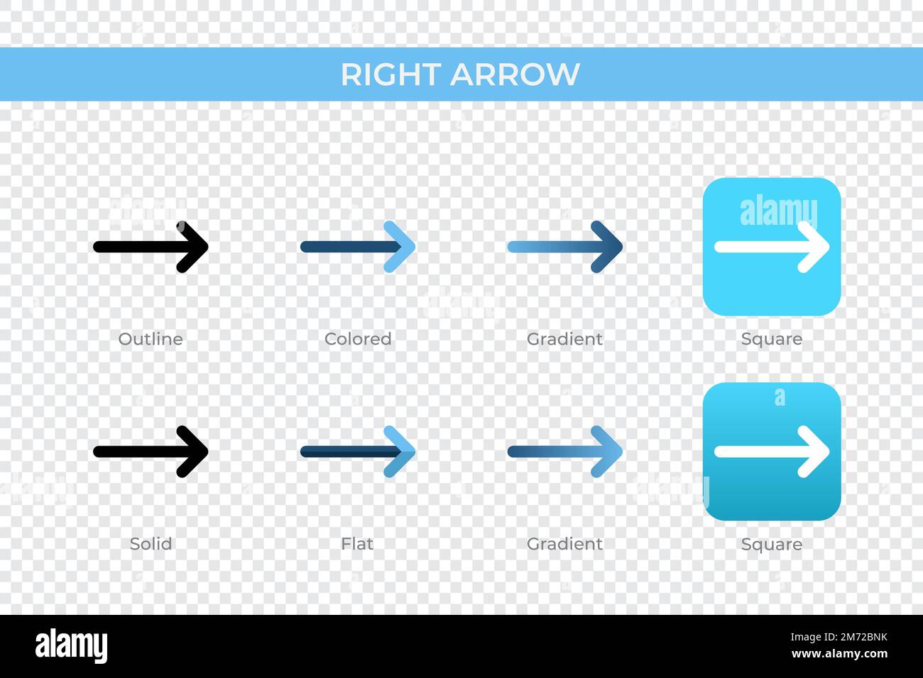 right arrow icon in different style. right arrow vector icons designed ...