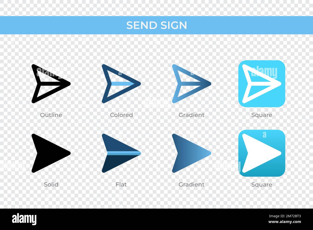 Send Sign icon in different style. Send Sign vector icons designed in ...