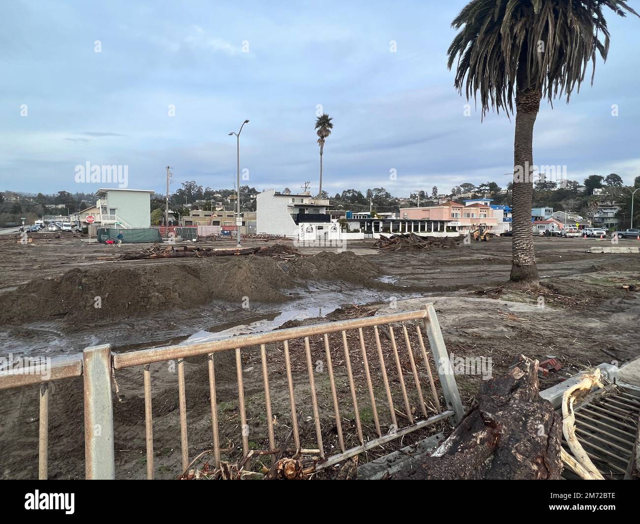 Aptos, USA. 06th Jan, 2023. A general view of the Rio Del Mar Beach ...
