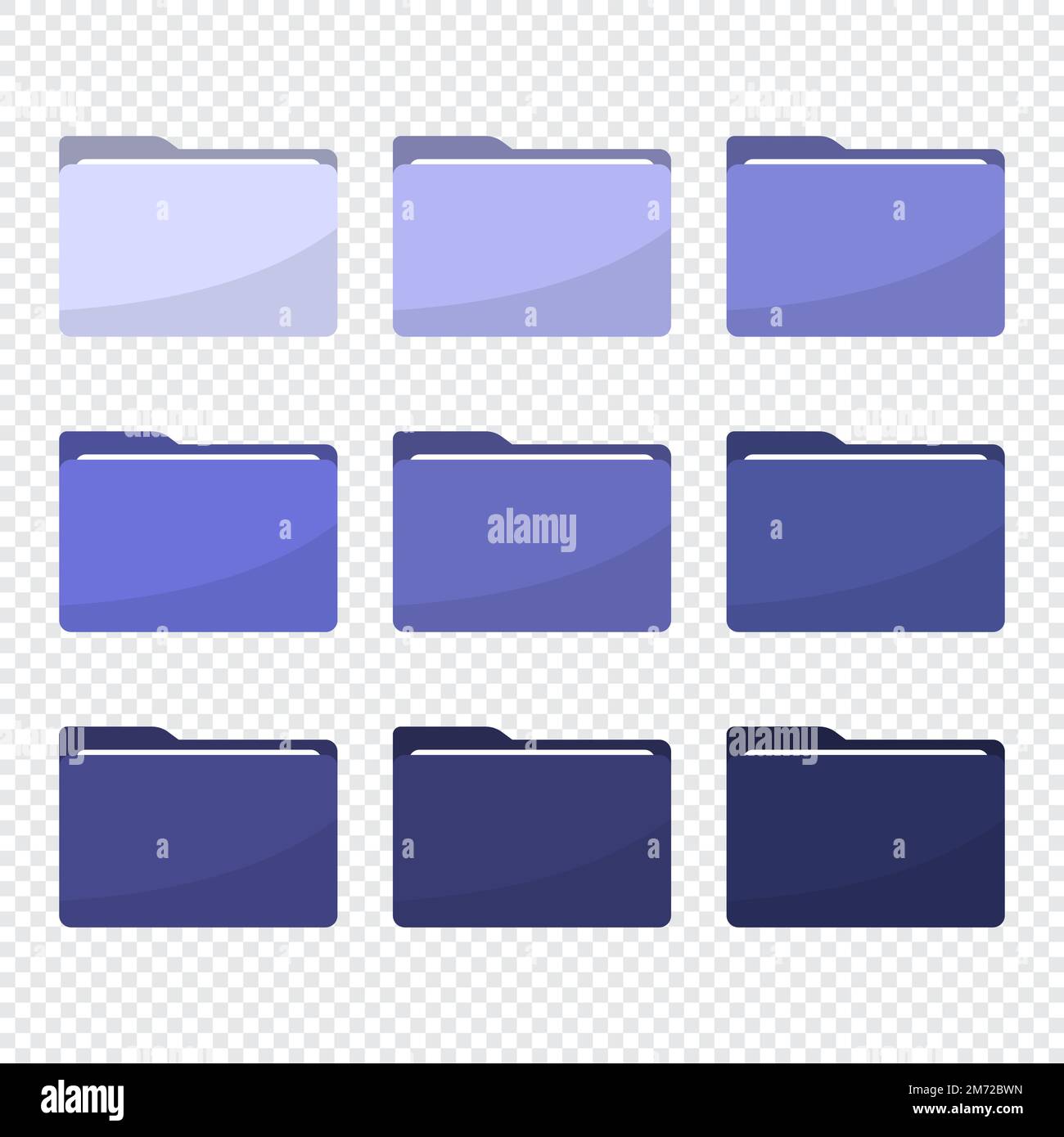 Folder icons set in trendy 2022 very peri color. Trendy lavender violet folder icons. All type ...