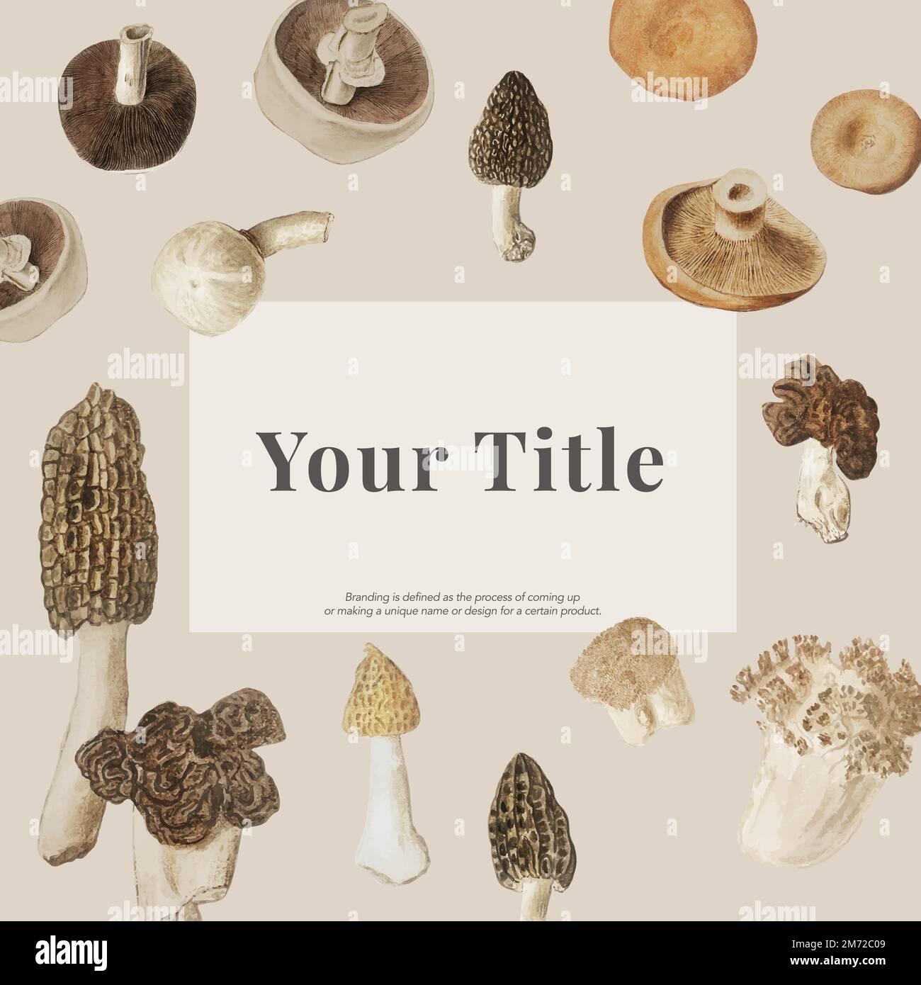 Vintage mushroom illustration and copy space for label Stock Vector ...
