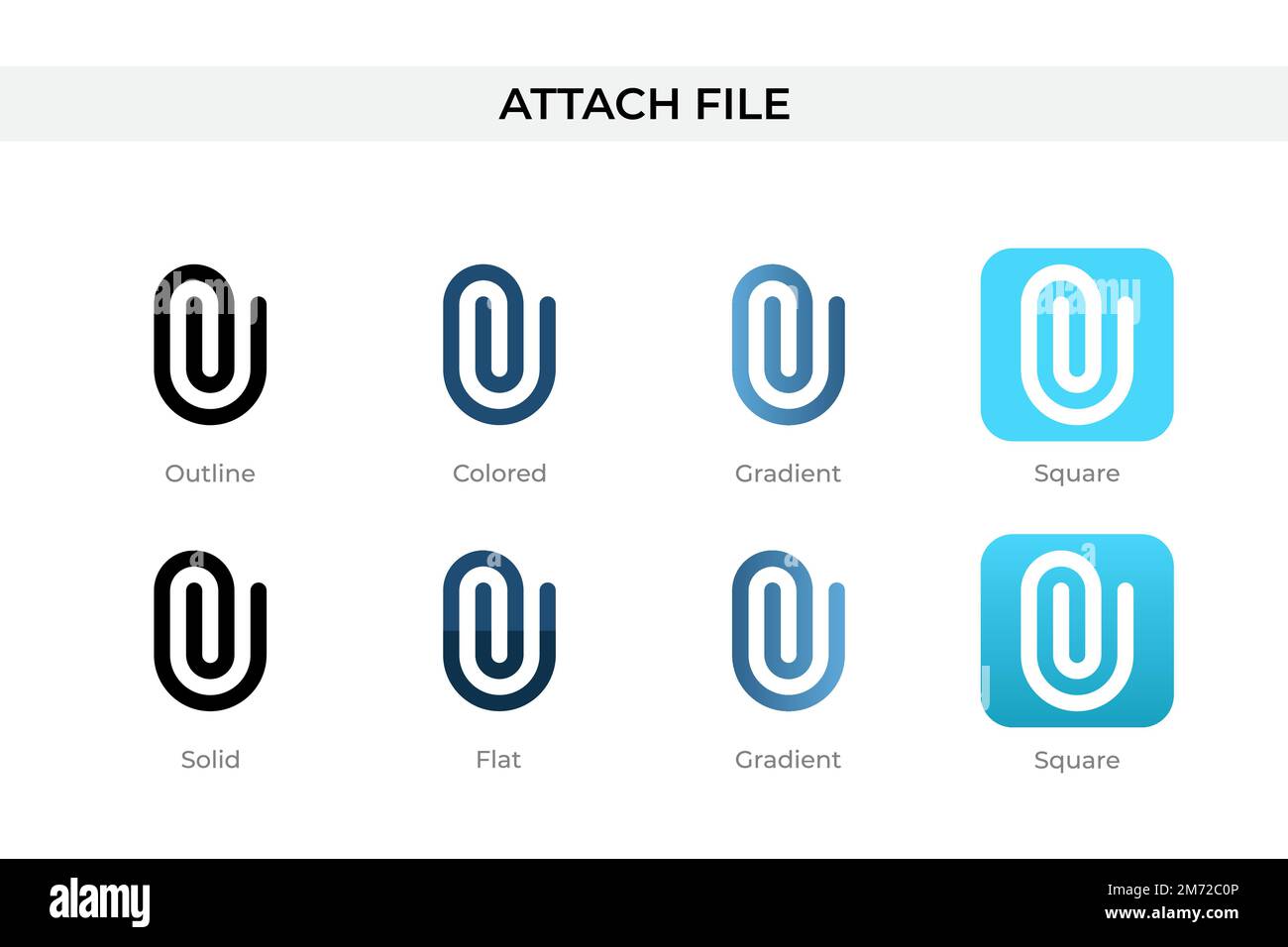 Attach File Icon In Different Style Attach File Vector Icons Designed
