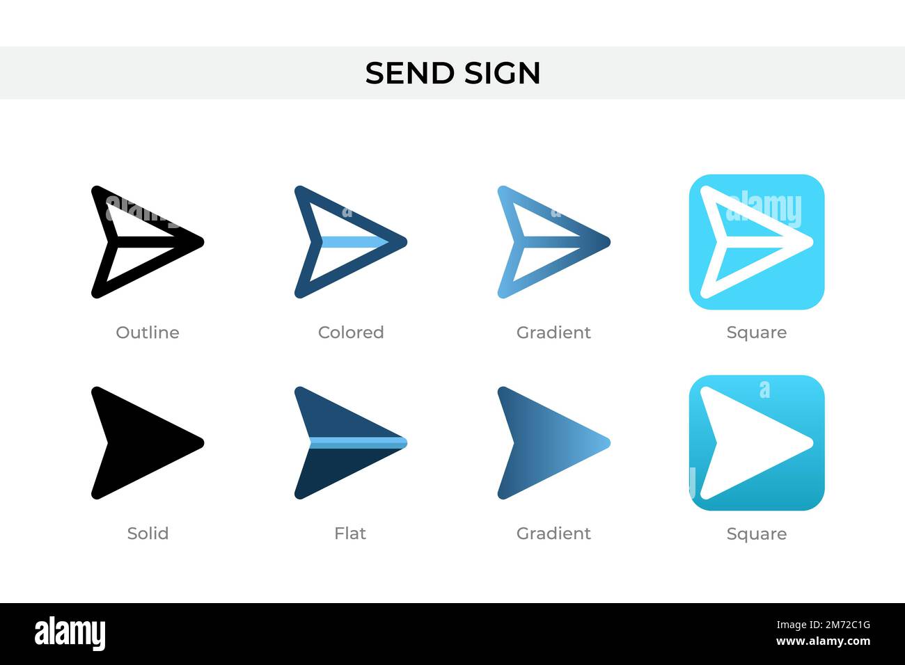 Send Sign icon in different style. Send Sign vector icons designed in ...