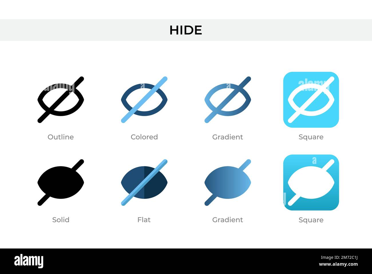 hide icon in different style. hide vector icons designed in outline ...