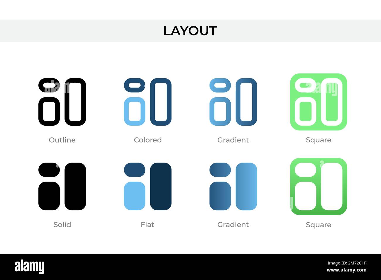 Layout Icon In Different Style Layout Vector Icons Designed In Outline