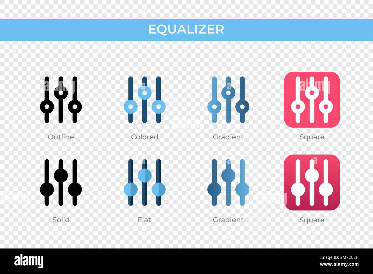 Equalizer Icon In Different Style Equalizer Vector Icons Designed In Outline Solid Colored