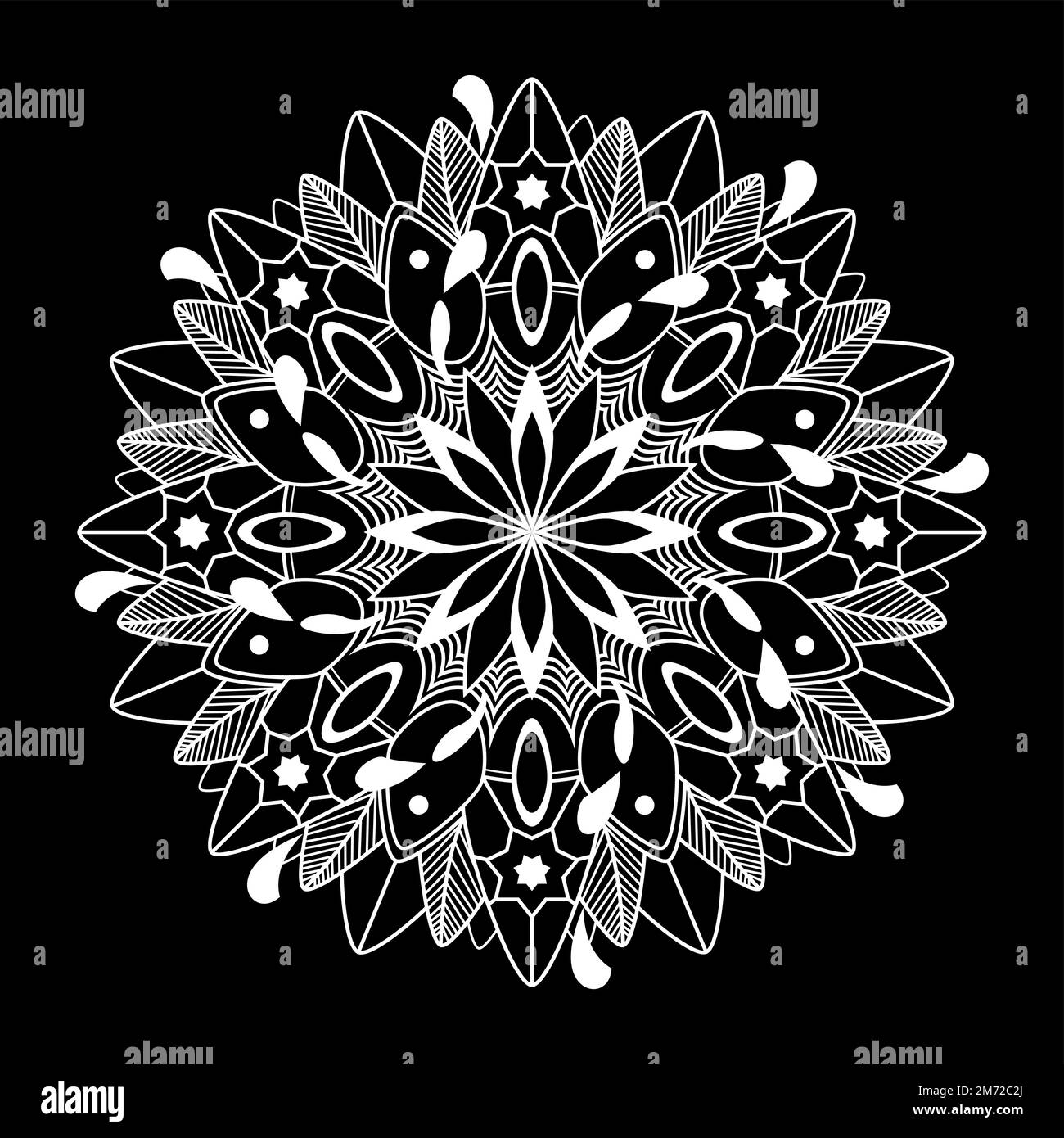 White mandala pattern on white background Stock Vector Image & Art - Alamy