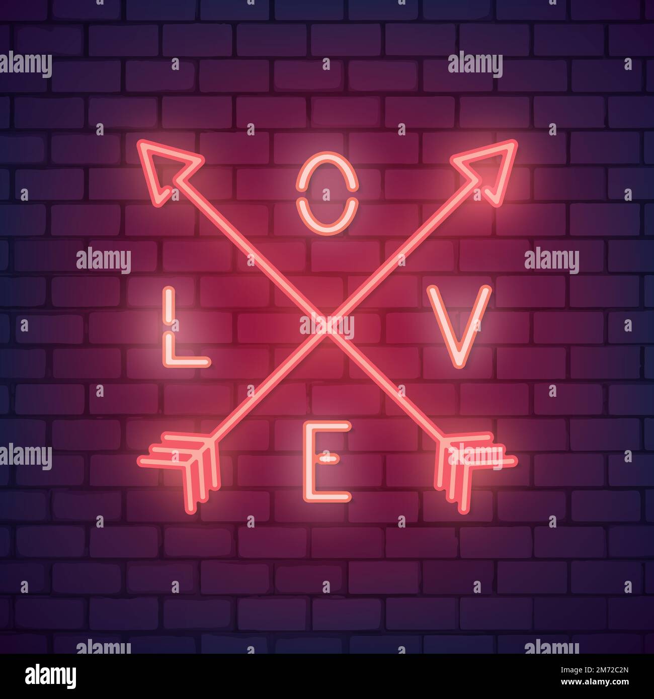 Romantic neon word love Stock Vector Images - Alamy
