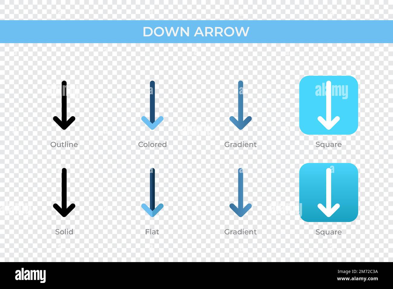 down arrow icon in different style. down arrow vector icons designed in ...