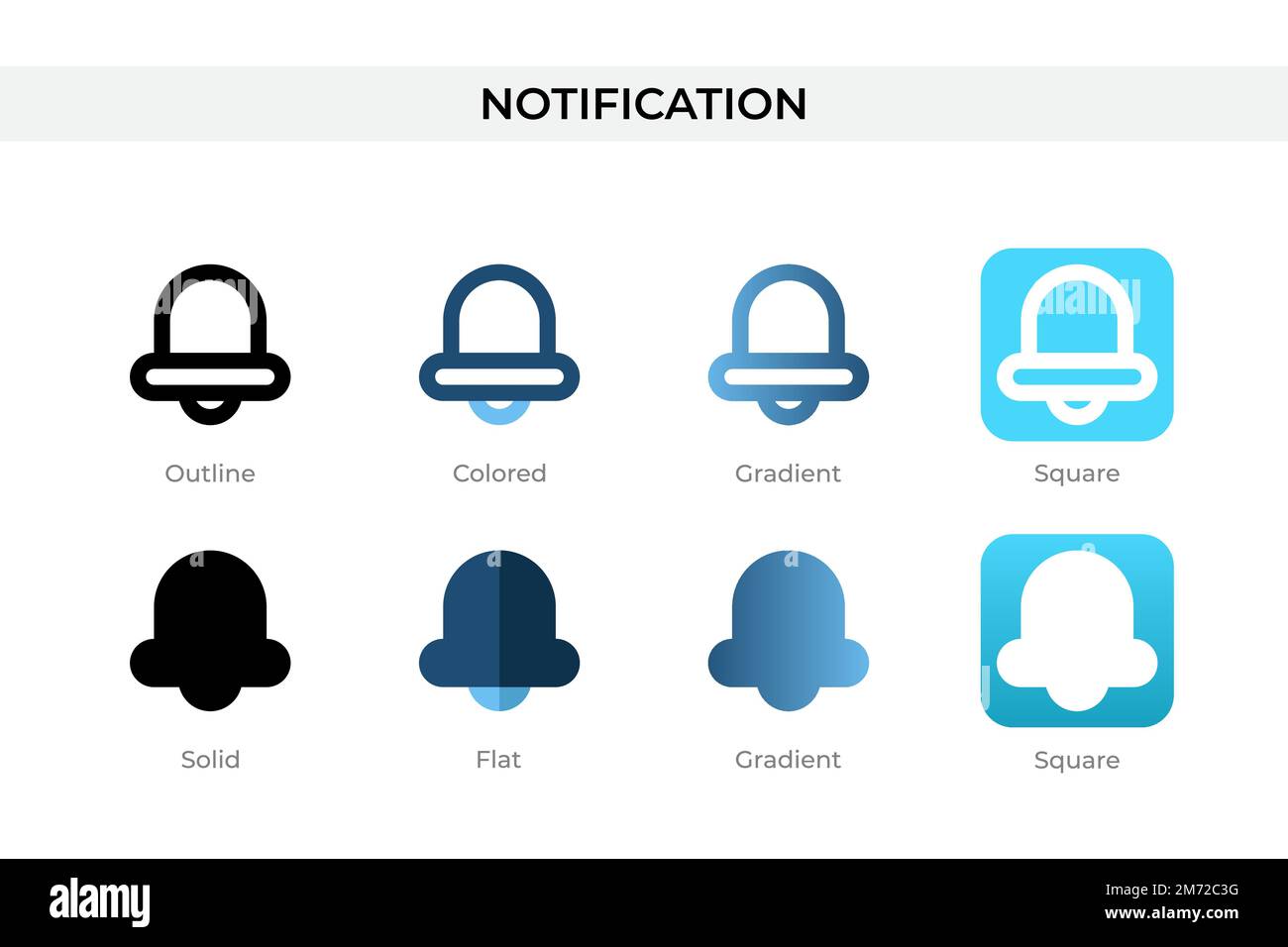 notification icon in different style. notification vector icons ...