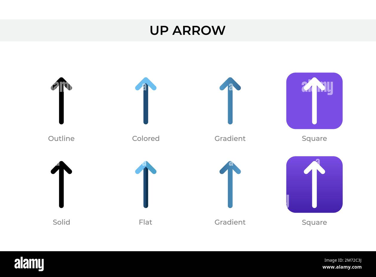 up arrow icon in different style. up arrow vector icons designed in ...