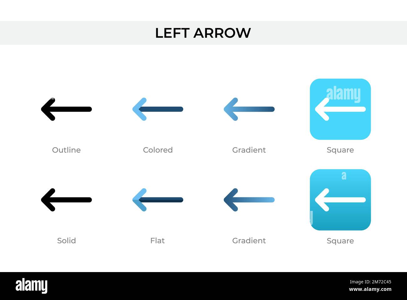 Left Arrow Icon In Different Style Left Arrow Vector Icons Designed In