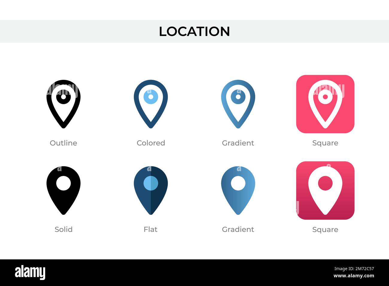 location icon in different style. location vector icons designed in ...