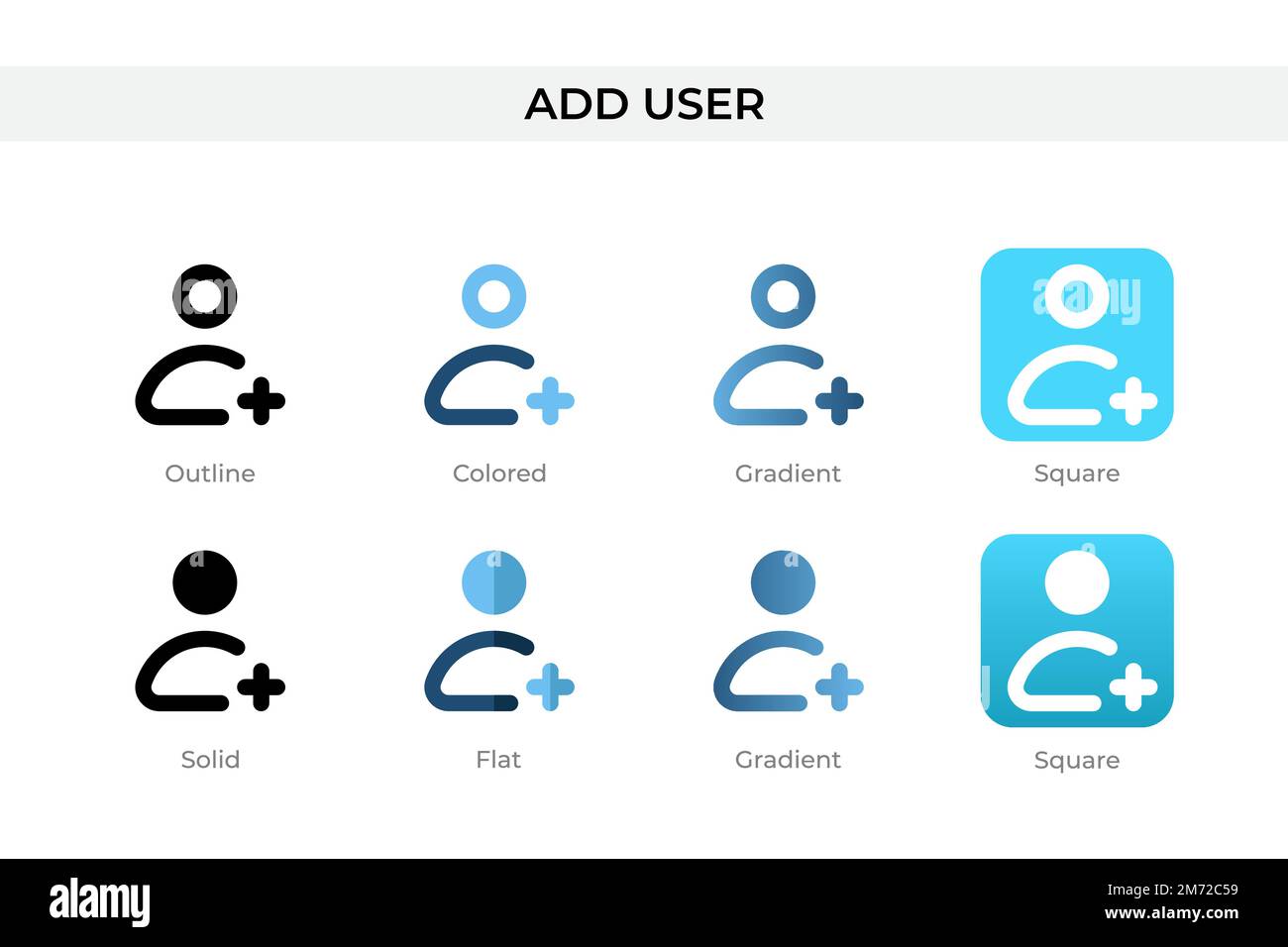 Add User icon in different style. Add User vector icons designed in ...