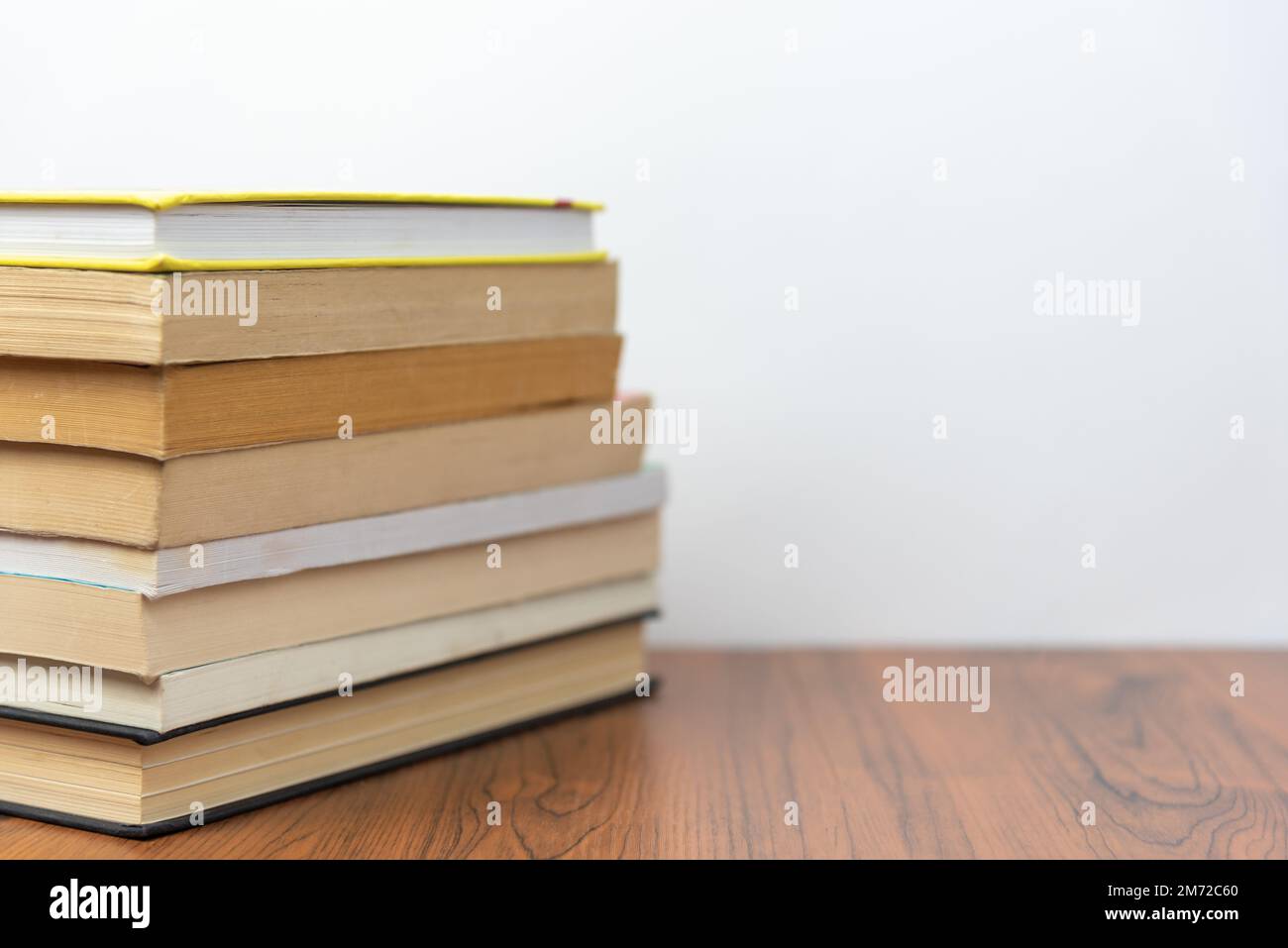 stack book on white background. Education back to school concept Stock ...
