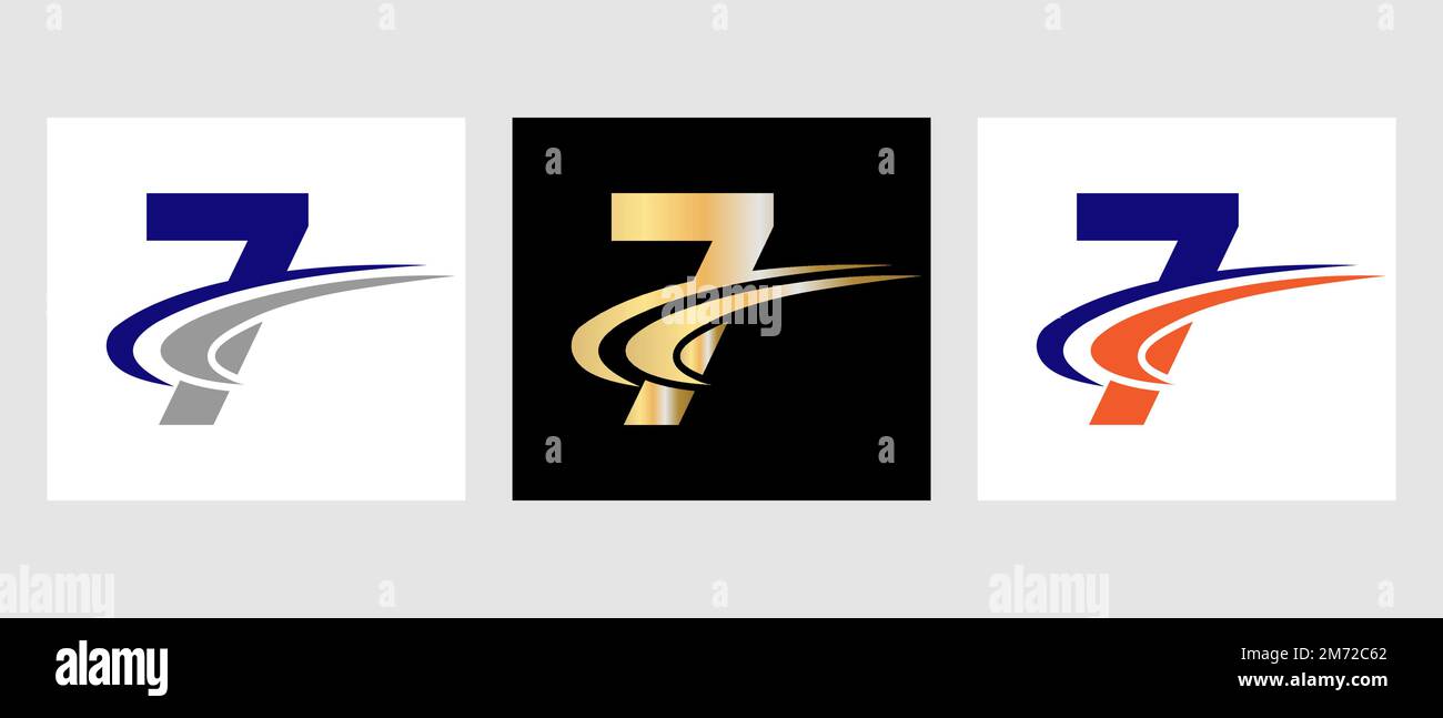 Letter 7 Logo Design For Marketing And Finance Business. Initial 7 ...