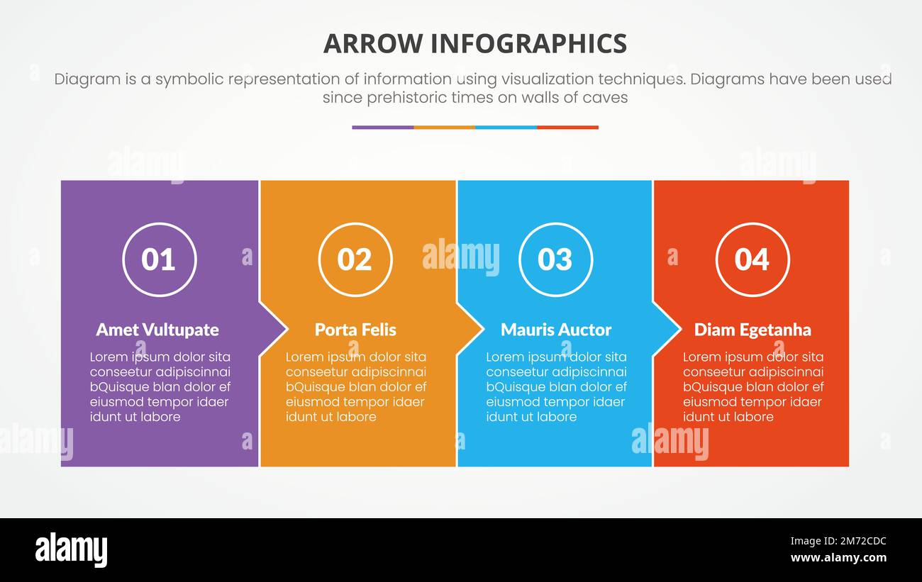 arrow shape infographic concept with square rectangle shape for slide ...