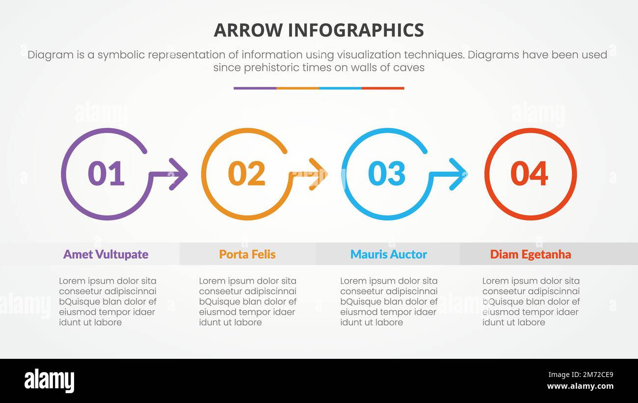arrow shape infographic concept with circle direction for slide ...
