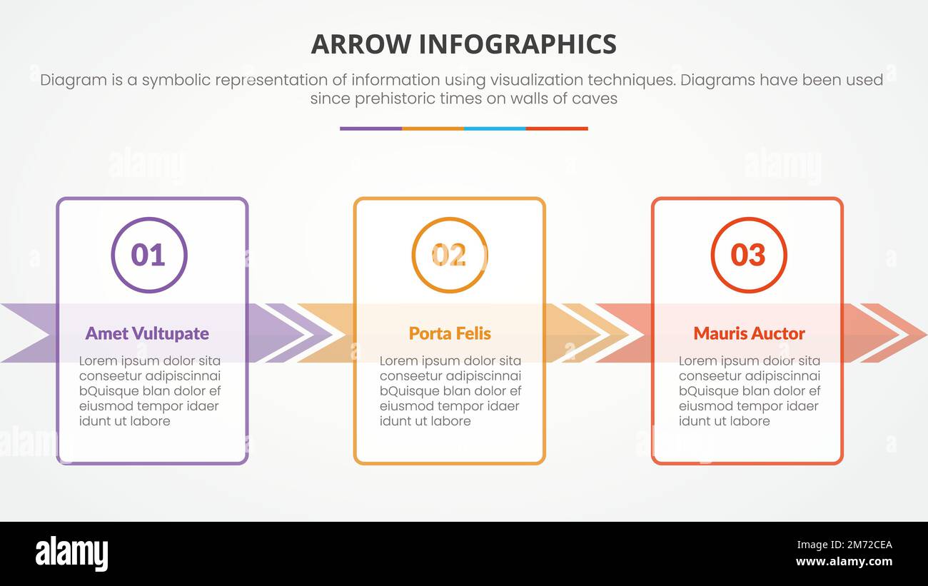arrow shape infographic concept with square shape box for slide ...
